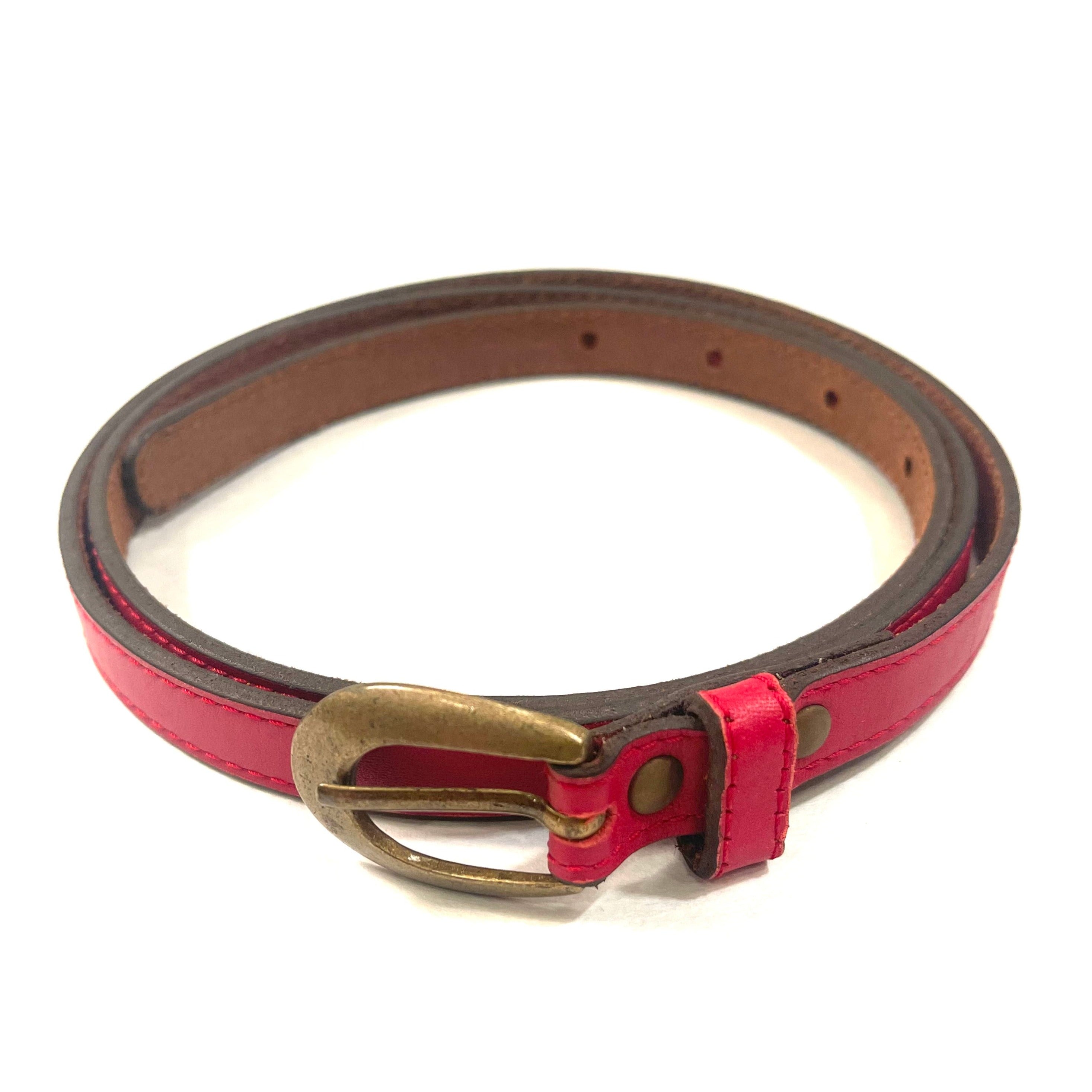 Elizabeth Red Round Buckle Belt – La Pelle - Designer Leather